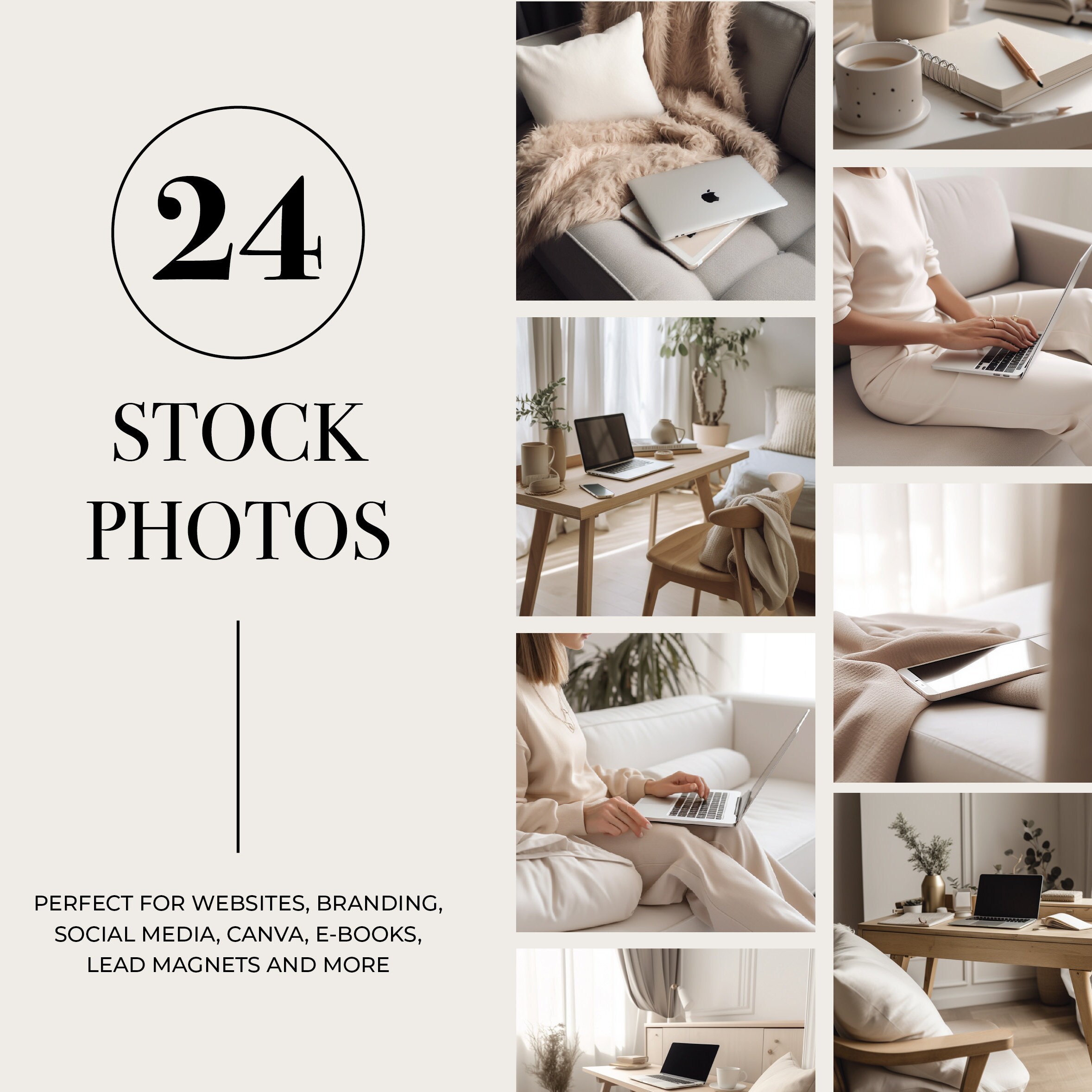 Home Office Faceless Stock Photo Bundle Work From Home Mom 24 Neutral ...