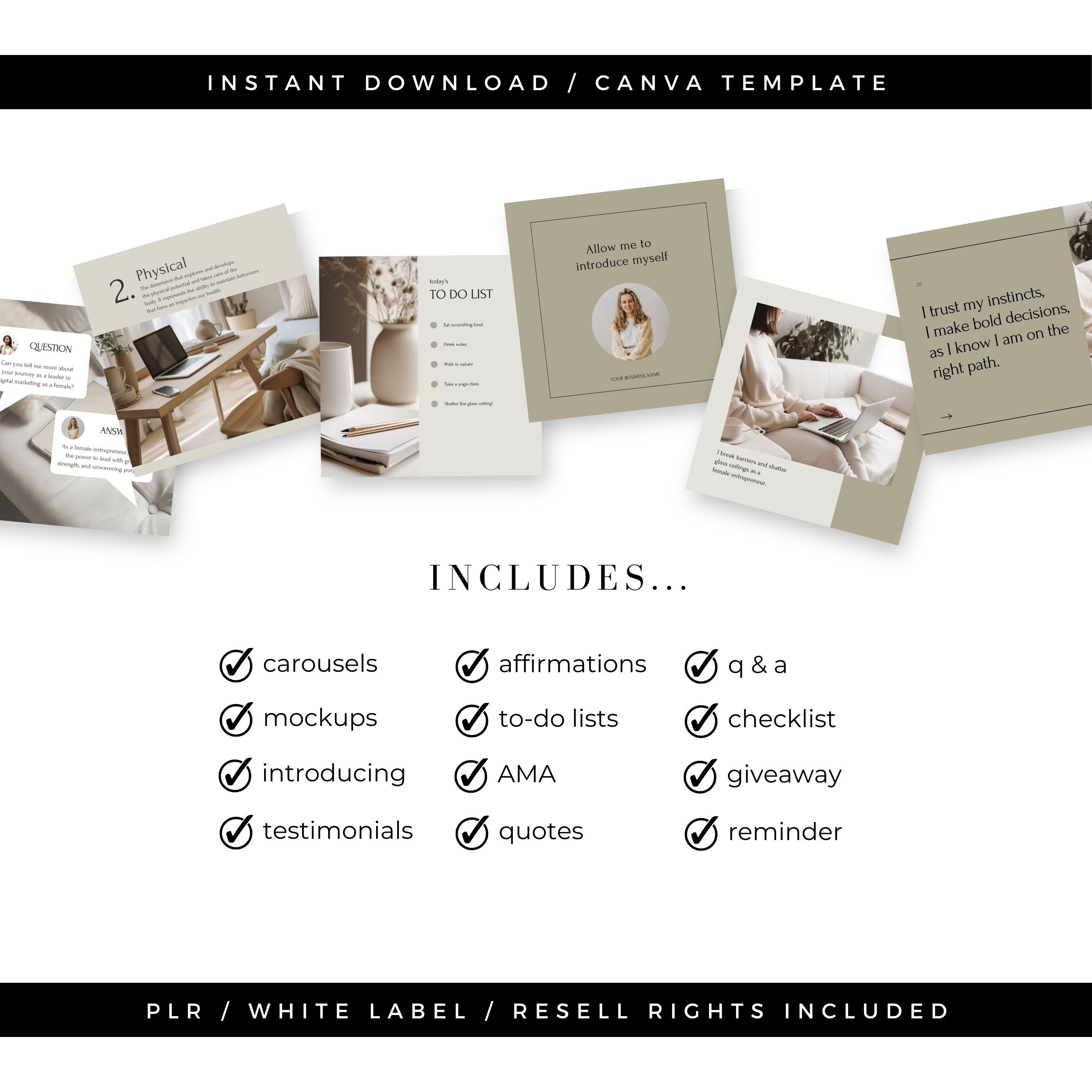 PLR Canva Template Instagram Post Resell IG Done for You Templates ...