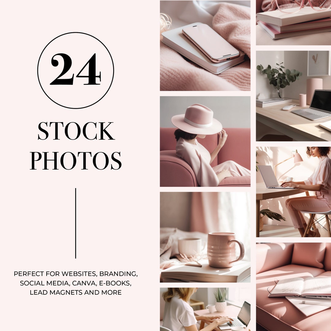 Pink Home Office Stock Photo Bundle Work From Home Mom Styled Stock ...