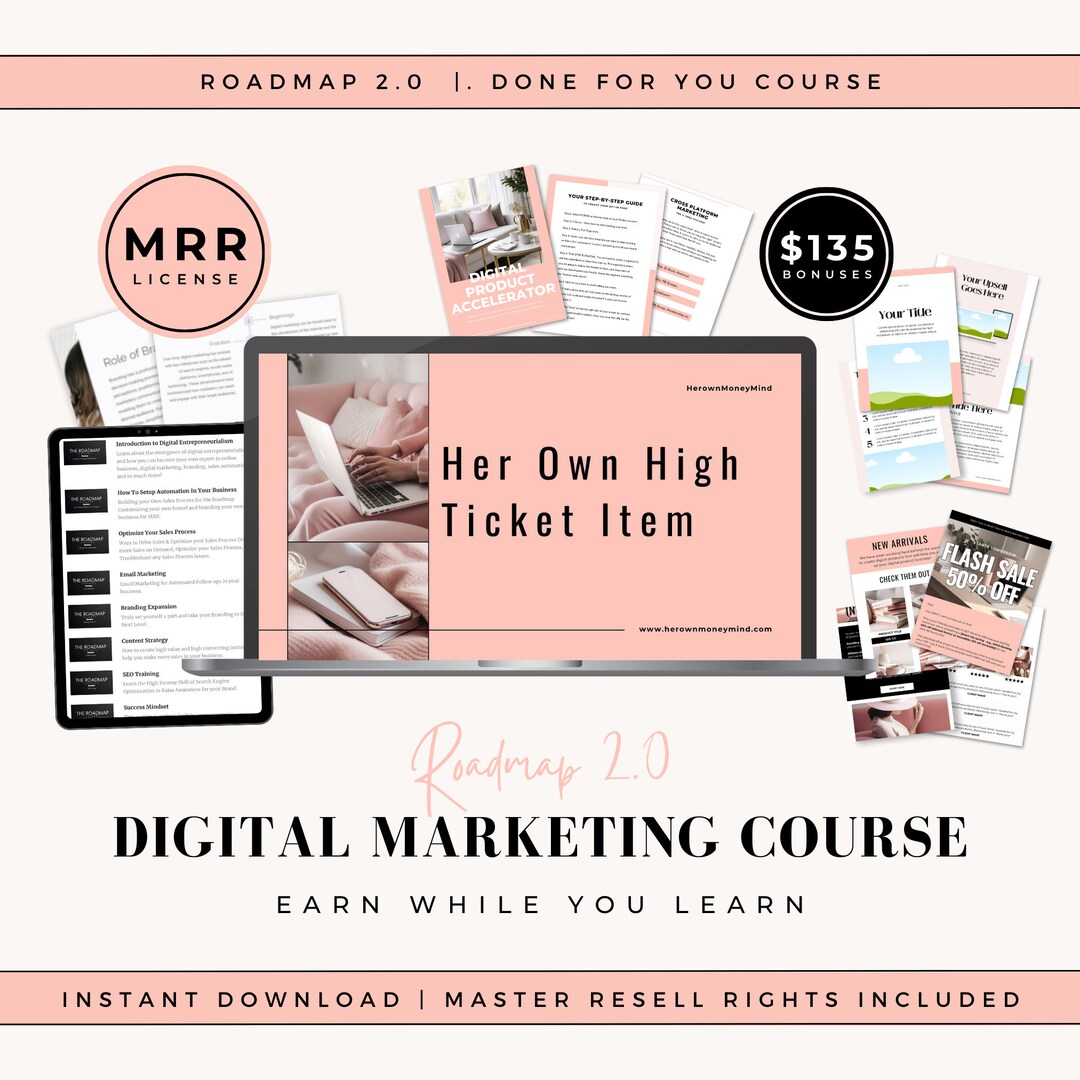 MRR Road Map to Riches Course Master Resell Rights Digital Marketing ...