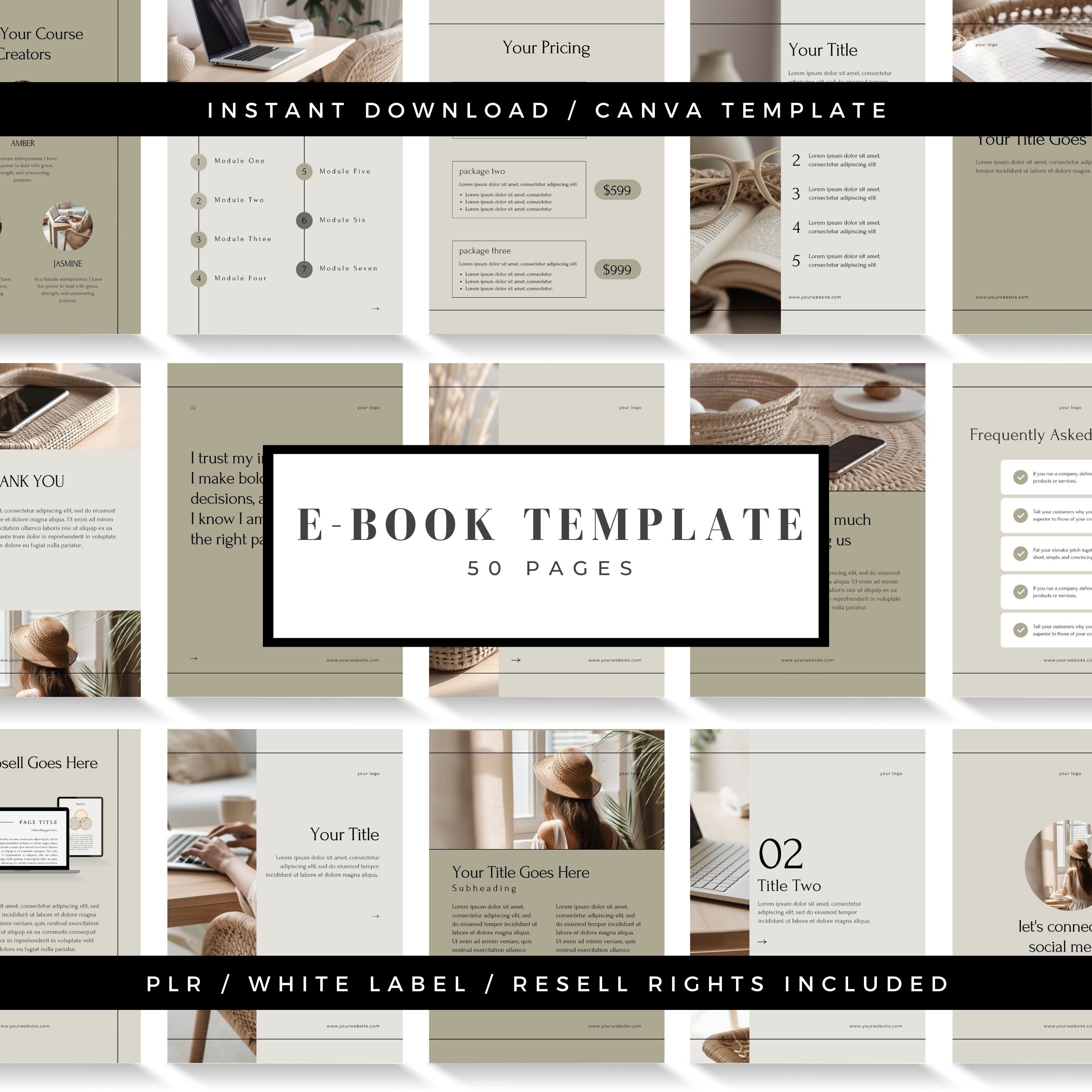 PLR Resell Template Bundle Canva Minimalist Ebook & Social Media ...