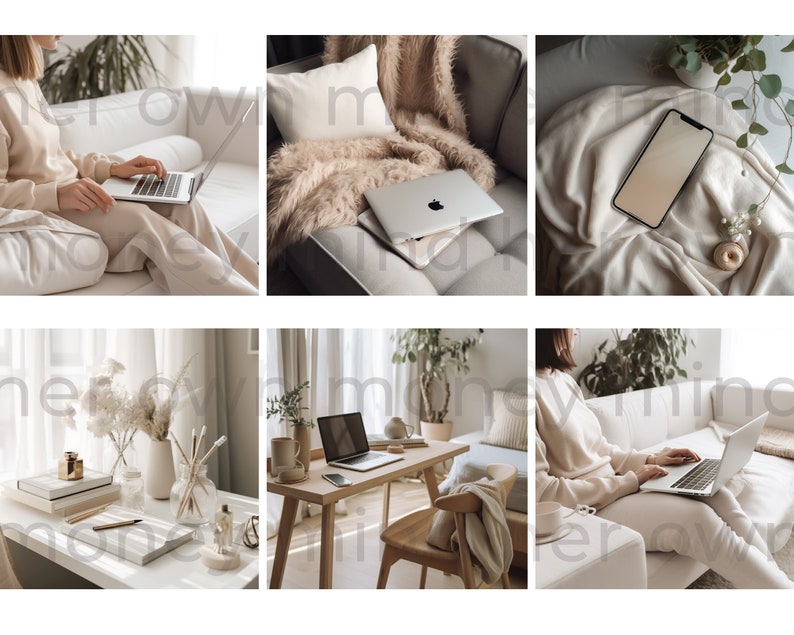 Home Office Faceless Stock Photo Bundle Work From Home Mom 24 Neutral ...