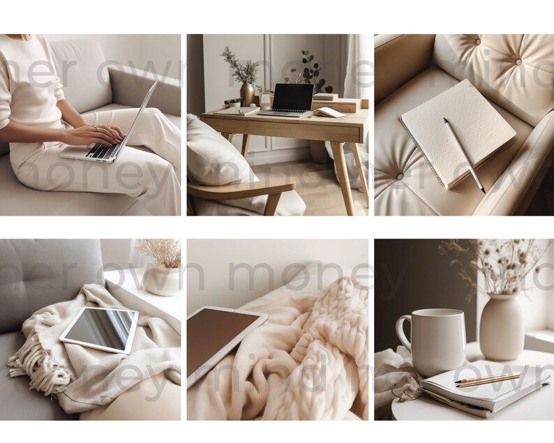 Home Office Faceless Stock Photo Bundle Work From Home Mom 24 Neutral ...