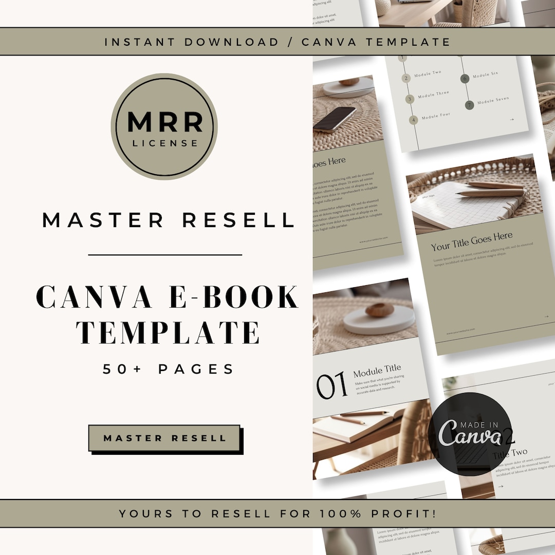 MRR Canva Ebook Resell Template With Master Resell Rights Done for You ...