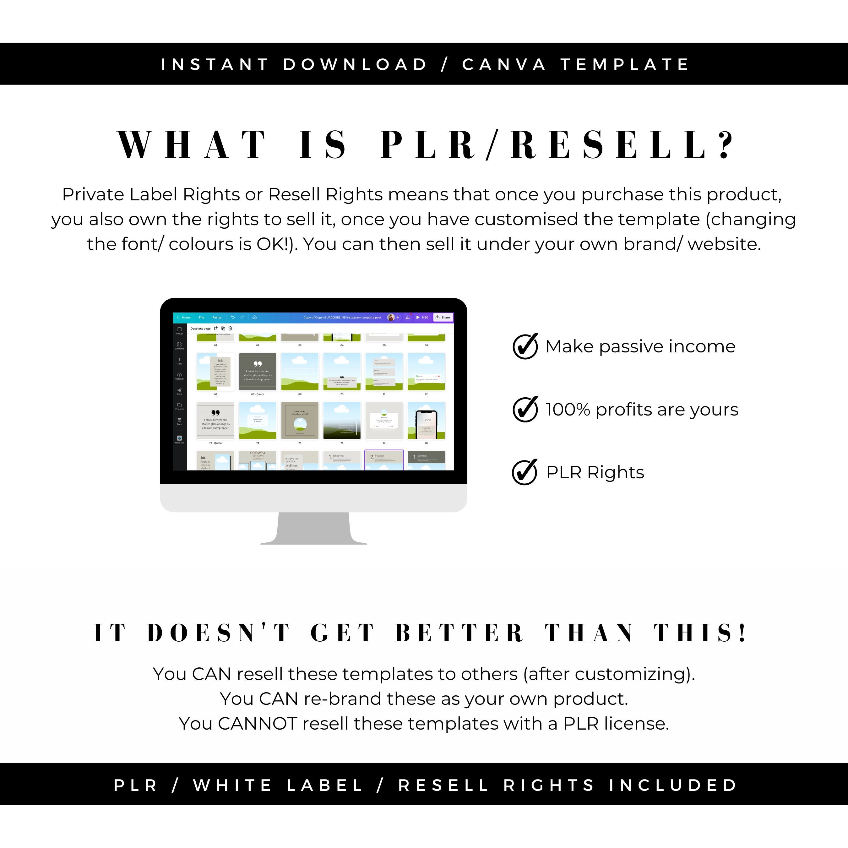 PLR Canva Template Instagram Post Resell IG Done for You Templates ...