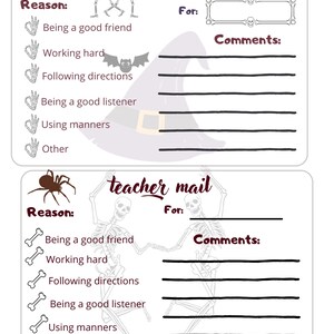 Teacher Mail Card Teacher Supply Teacher Halloween Card Halloween Card ...