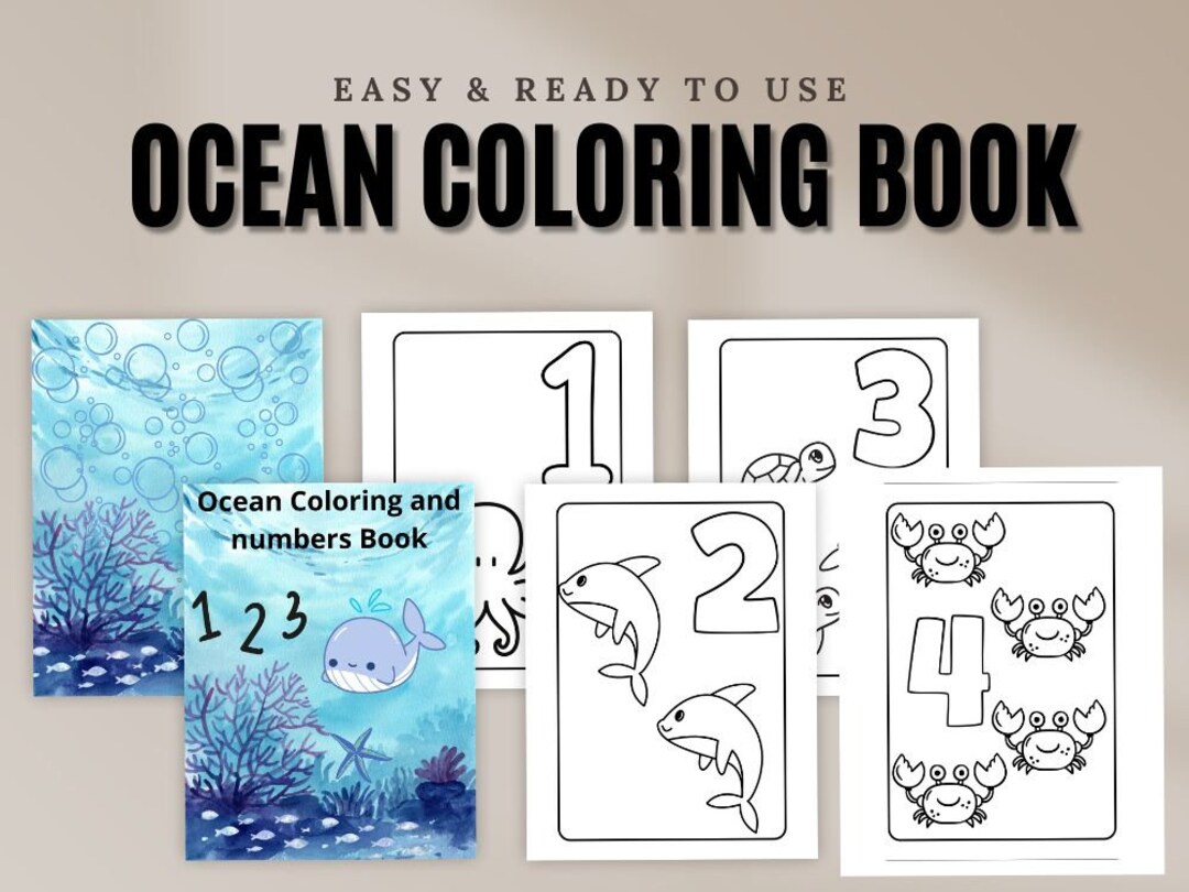 Ocean Coloring Book, 40 Coloring Pages for Kids, Coloring Sheets, 8.5x ...