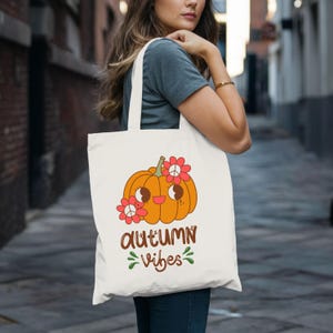 Cute Autumn Pumpkin Tote Bag - Fall Harvest Shopping Bag, Best Gift for ...