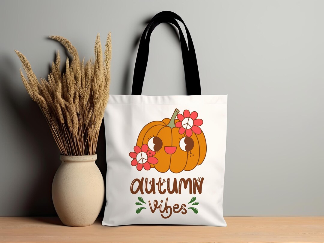 Cute Autumn Pumpkin Tote Bag - Fall Harvest Shopping Bag, Best Gift for ...