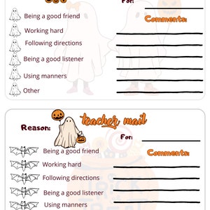 Teacher Mail Card Teacher Supply Teacher Halloween Card Halloween Card ...
