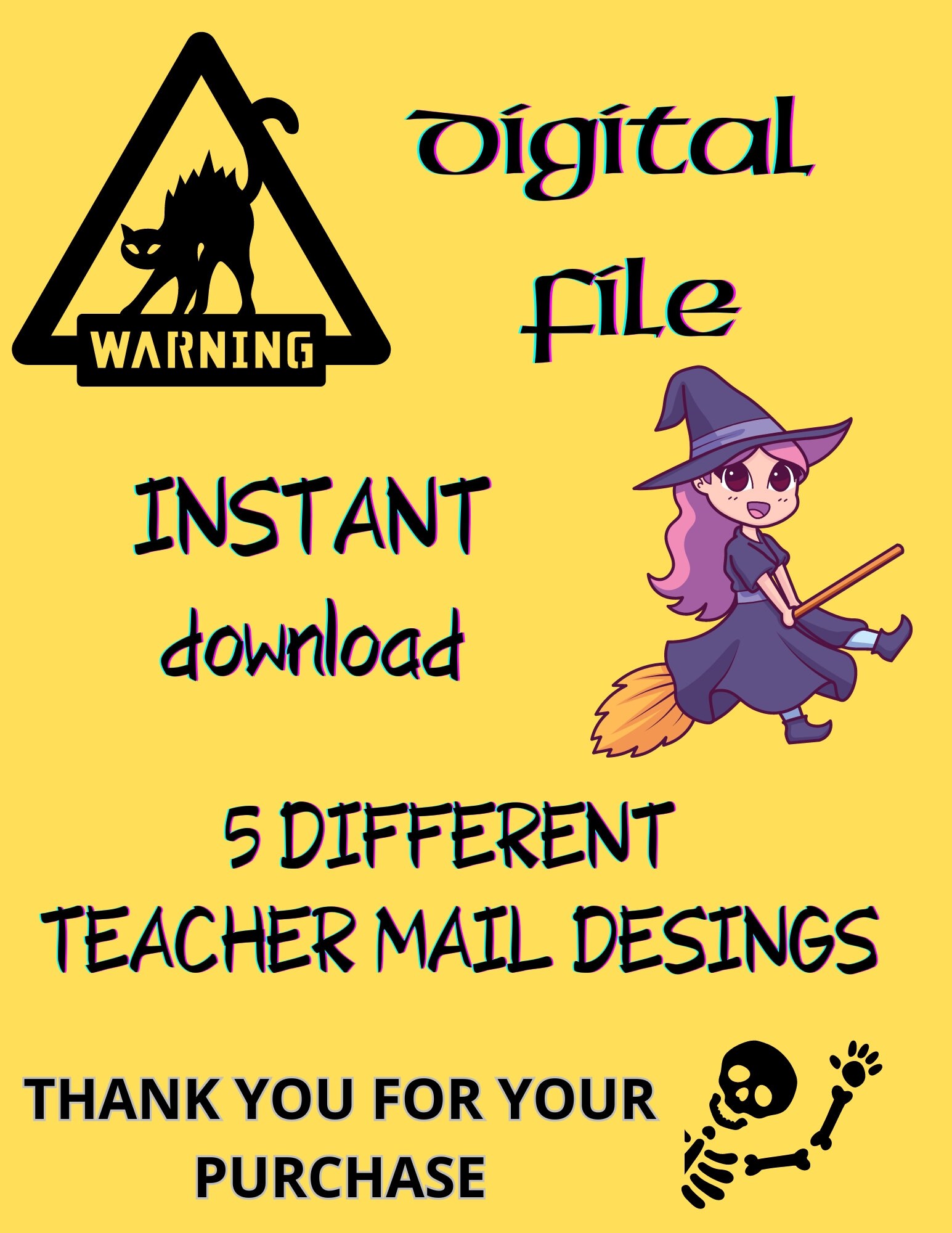 Teacher Mail Card Teacher Supply Teacher Halloween Card Halloween Card ...