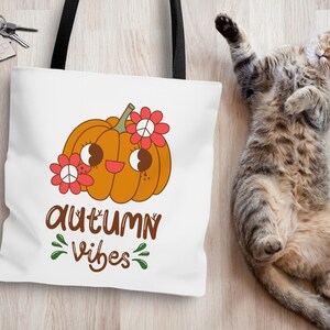 Cute Autumn Pumpkin Tote Bag - Fall Harvest Shopping Bag, Best Gift for ...