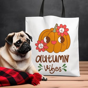Cute Autumn Pumpkin Tote Bag - Fall Harvest Shopping Bag, Best Gift for ...