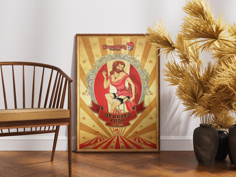 Vintage Circus Poster "bearded Lady" - Etsy