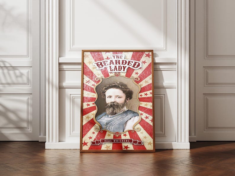 Circus Poster "the Bearded Lady" - Etsy