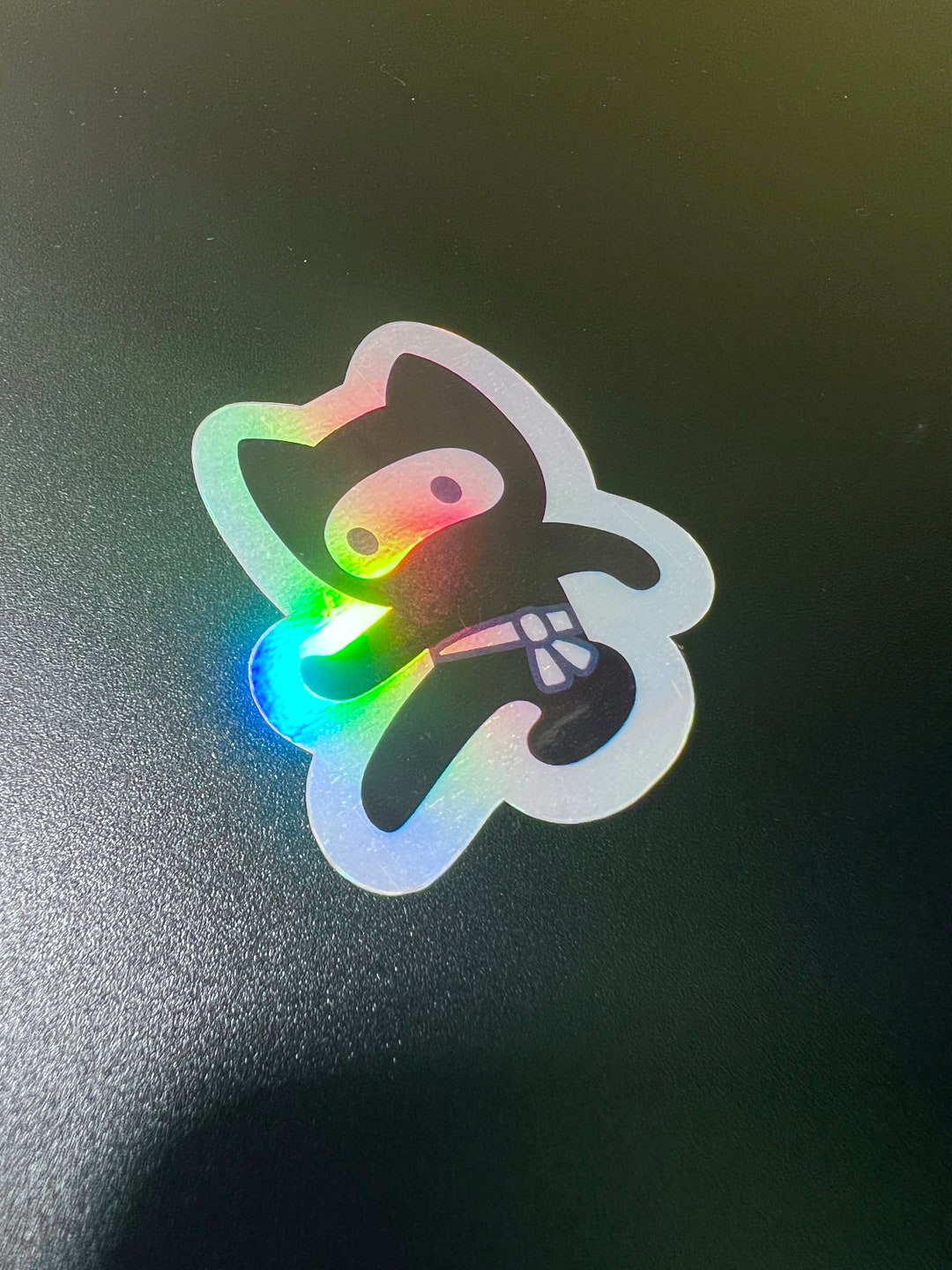 4-pack Holographic Ninja Cat Stickers Holographic Cat Sticker - Etsy