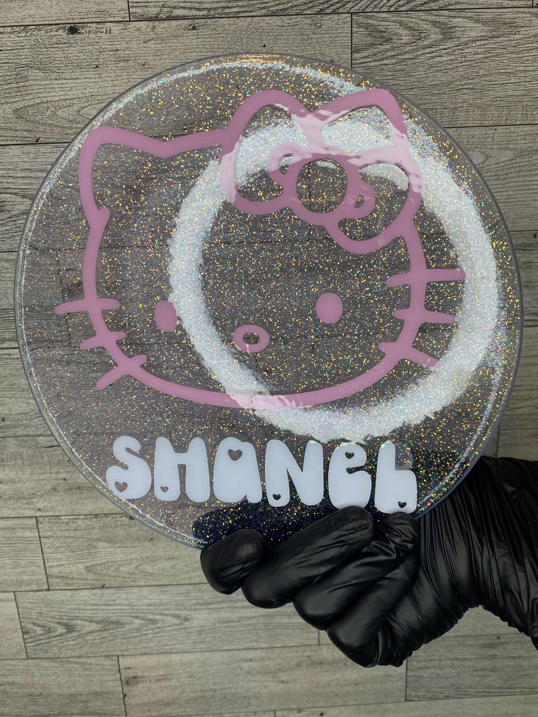 Glitter Personalized Initial Tray, Custom Glass Tray, Trinket Tray ...