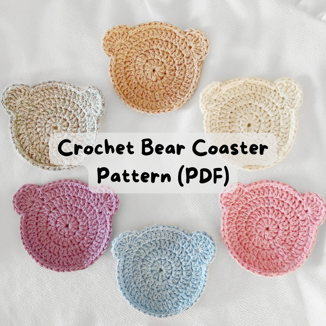 Crochet Bear Coaster Pattern, Crochet Pattern PDF, Crochet Bear ...