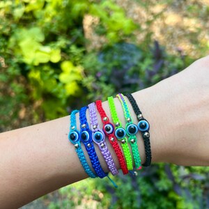 Evil Eye Macrame Nylon Thread Bracelets - Etsy