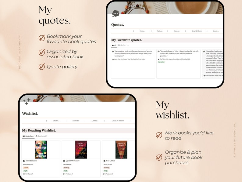 Notion Reading Template Reading Tracker Notion 2024 Book Tracker ...