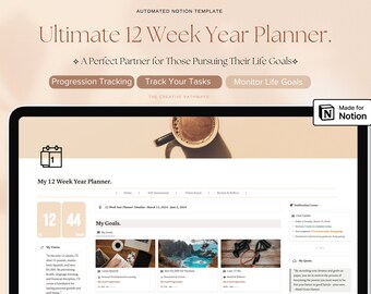 12 Week Year Planner Template Planner Canva Template SMART Goal Setting Editable 12-week Year ...