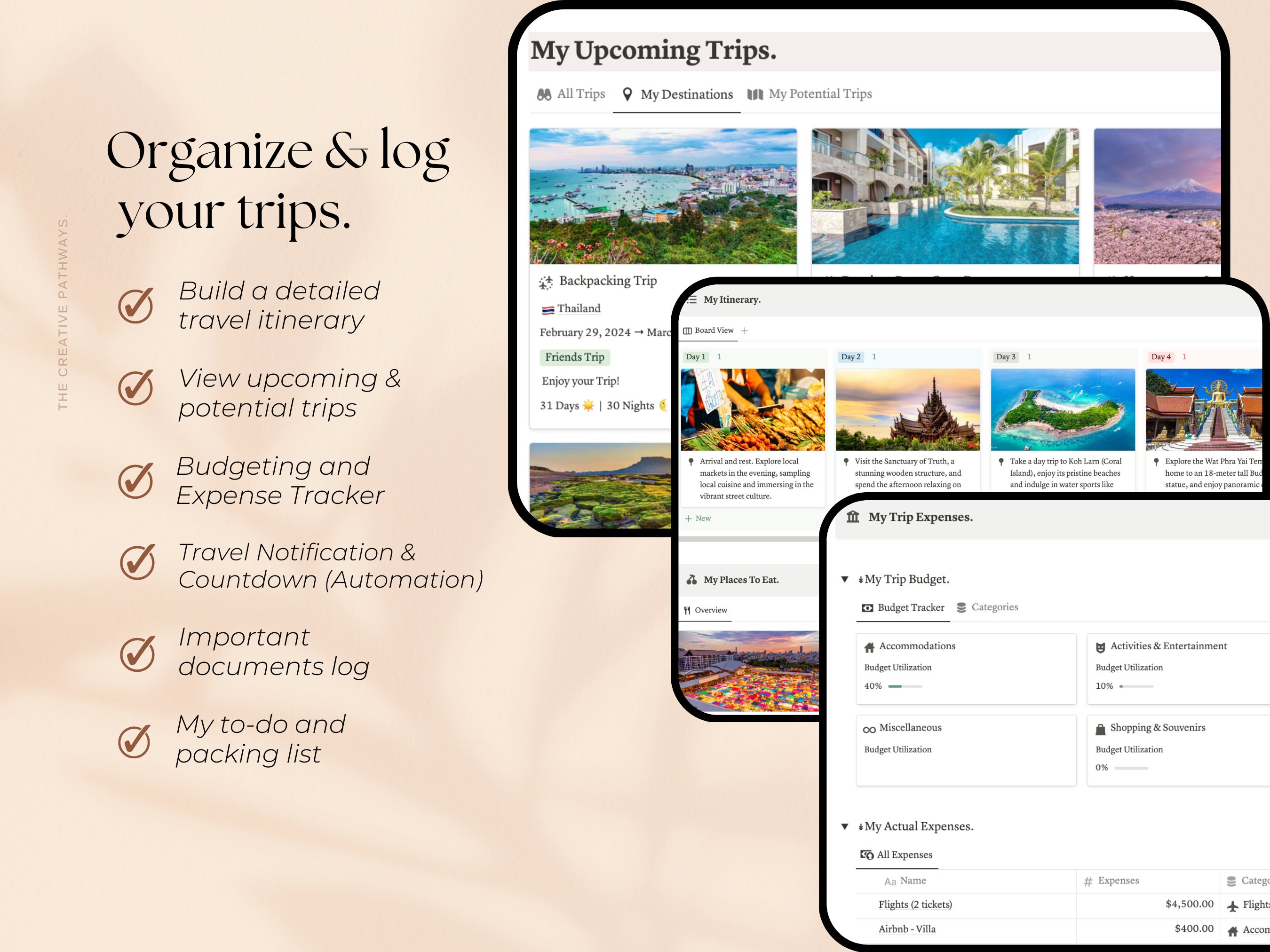 Notion Travel Template | Travel Planner Notion | 2024 Vacation ...