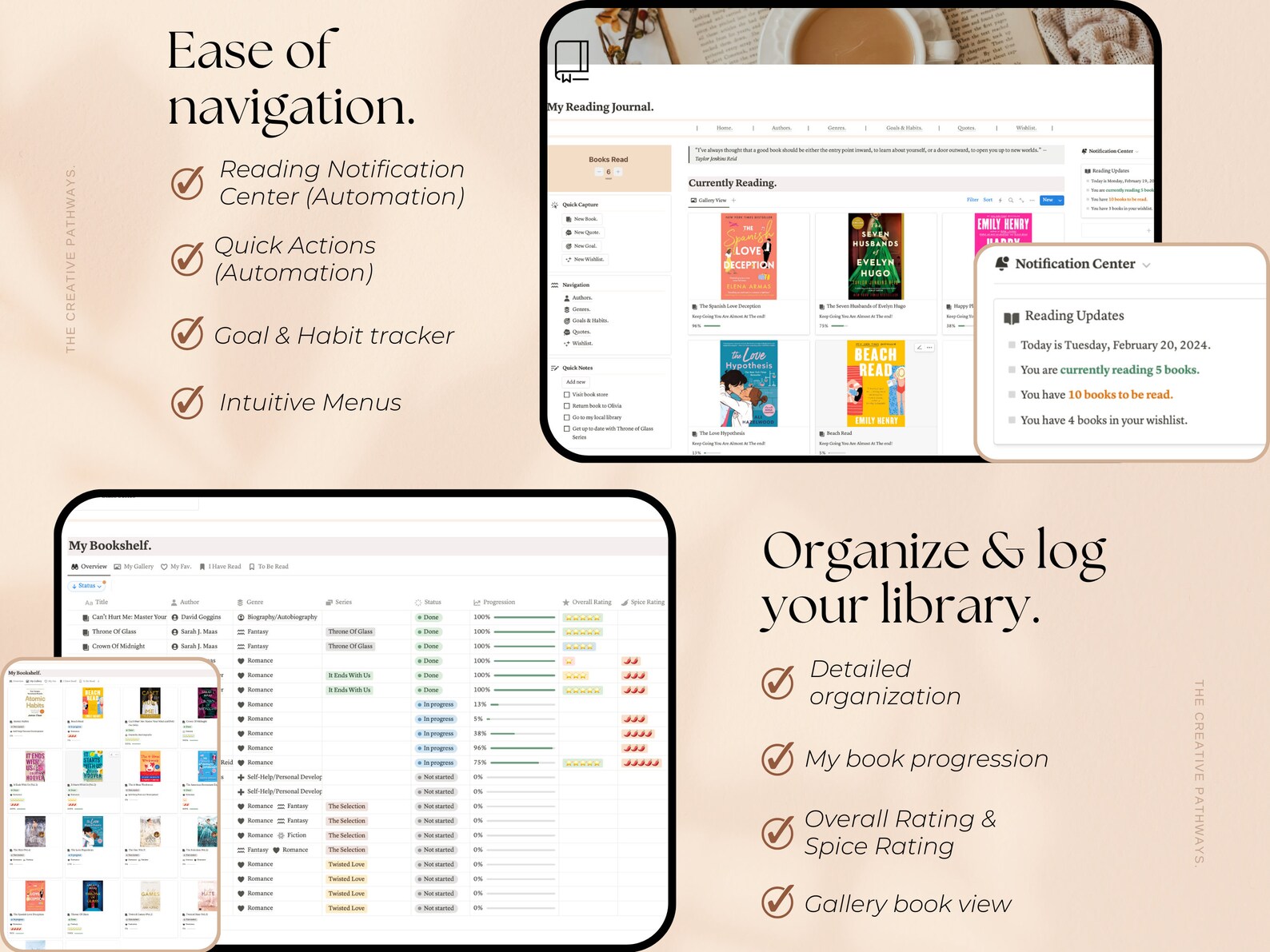 Notion Reading Template | Reading Tracker Notion | 2024 Book Tracker ...