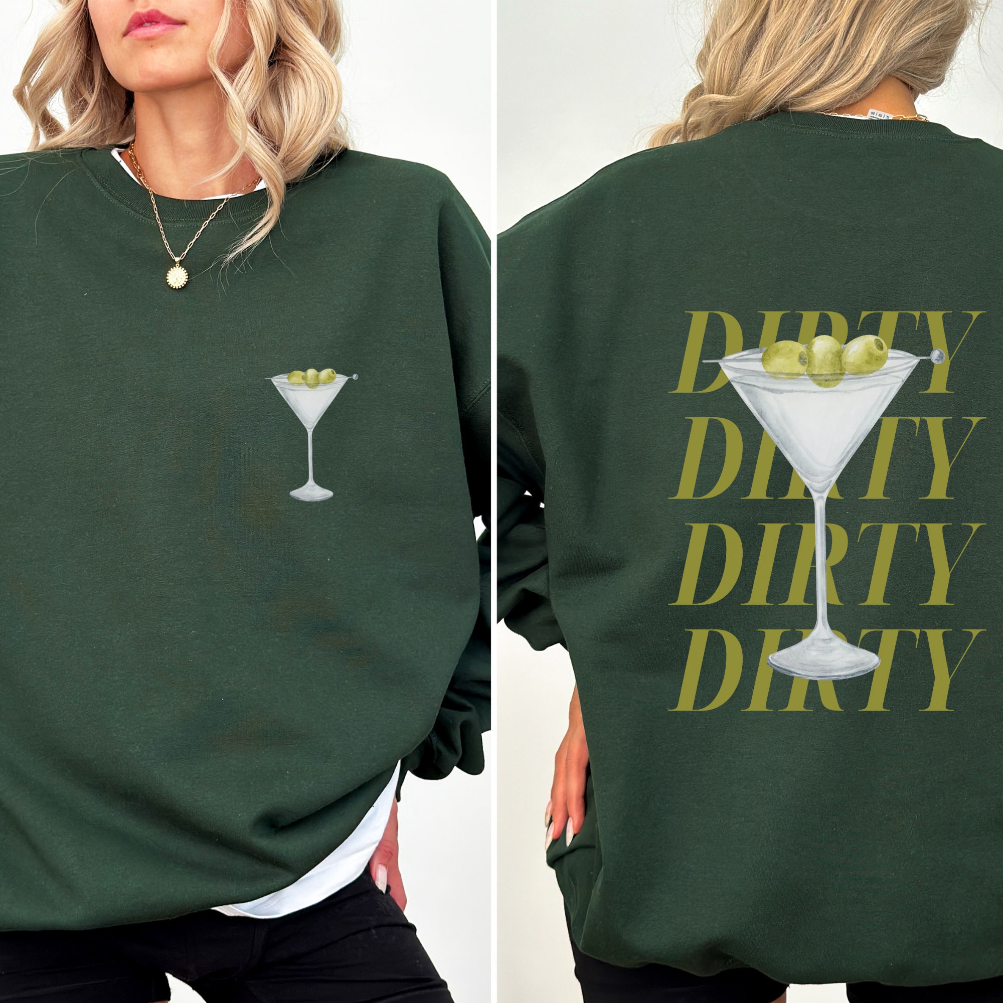 Dirty Martini Sweatshirt, Martini Lover Crewneck, Tini Time Sweater ...