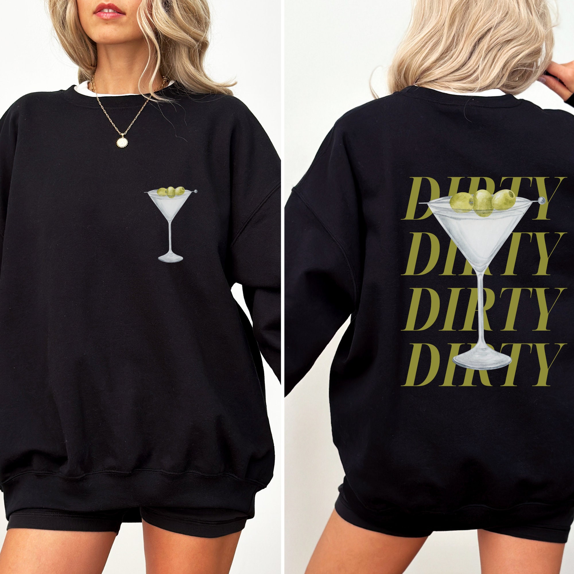 Dirty Martini Sweatshirt, Martini Lover Crewneck, Tini Time Sweater ...