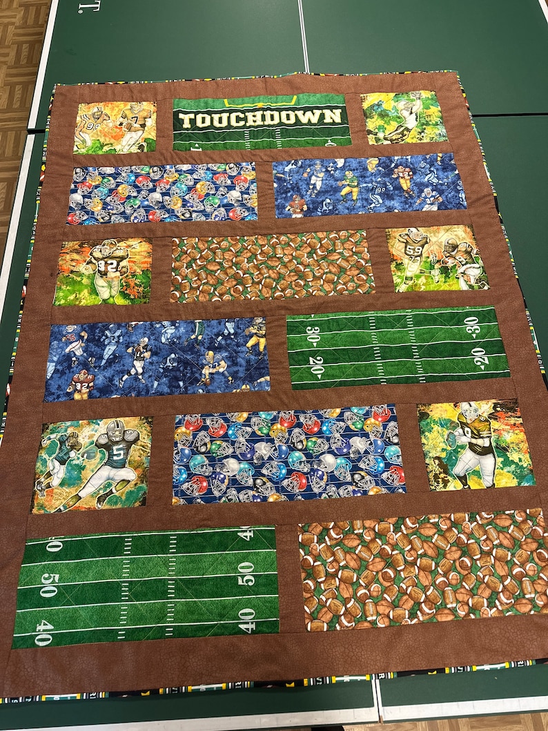 Football Themed Quilt - Etsy