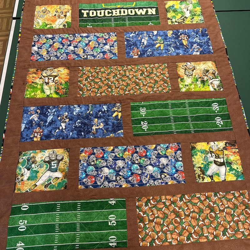 Football Baby Quilt - Etsy