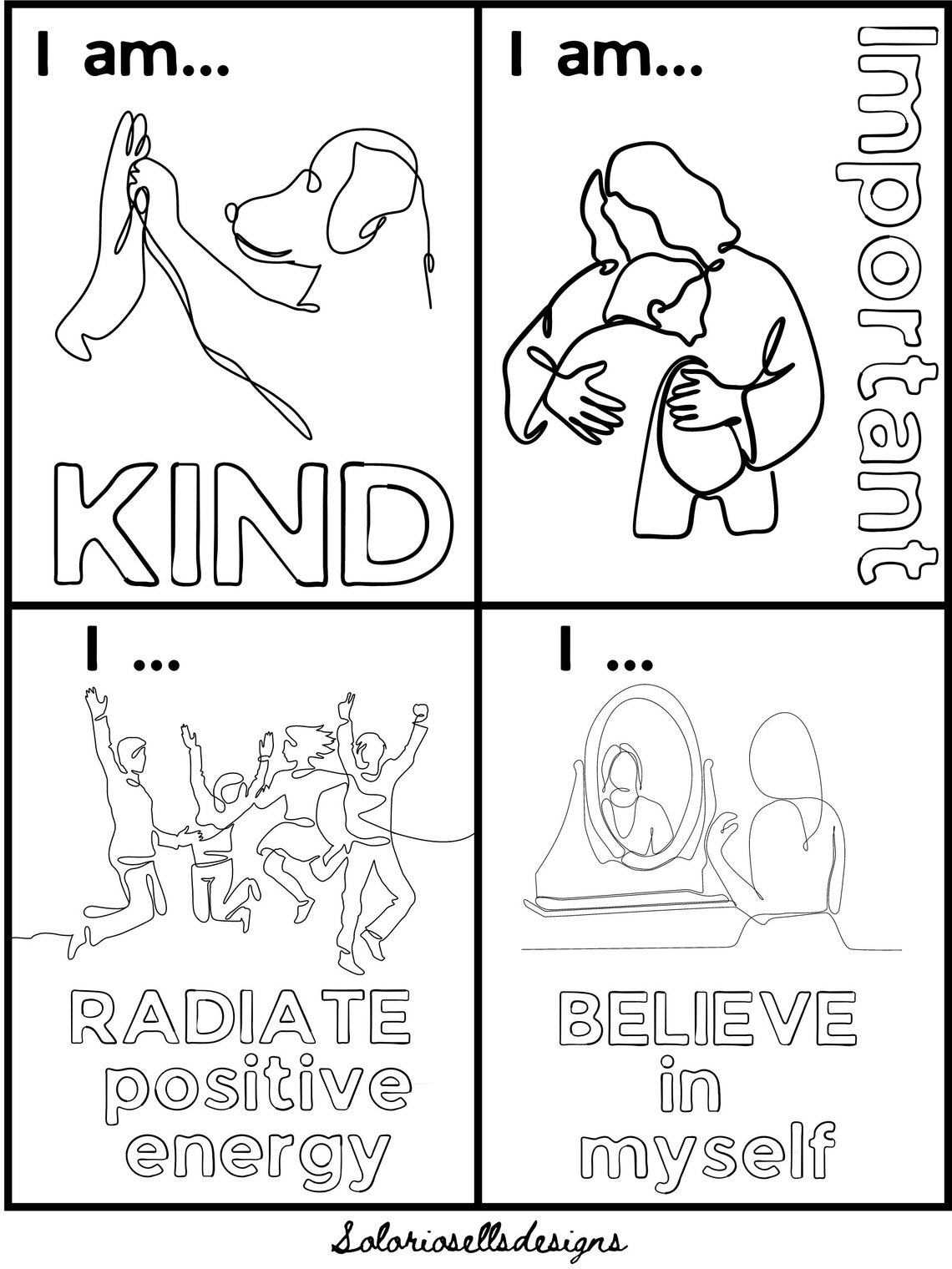 Printable Affirmation Color Pages - Etsy