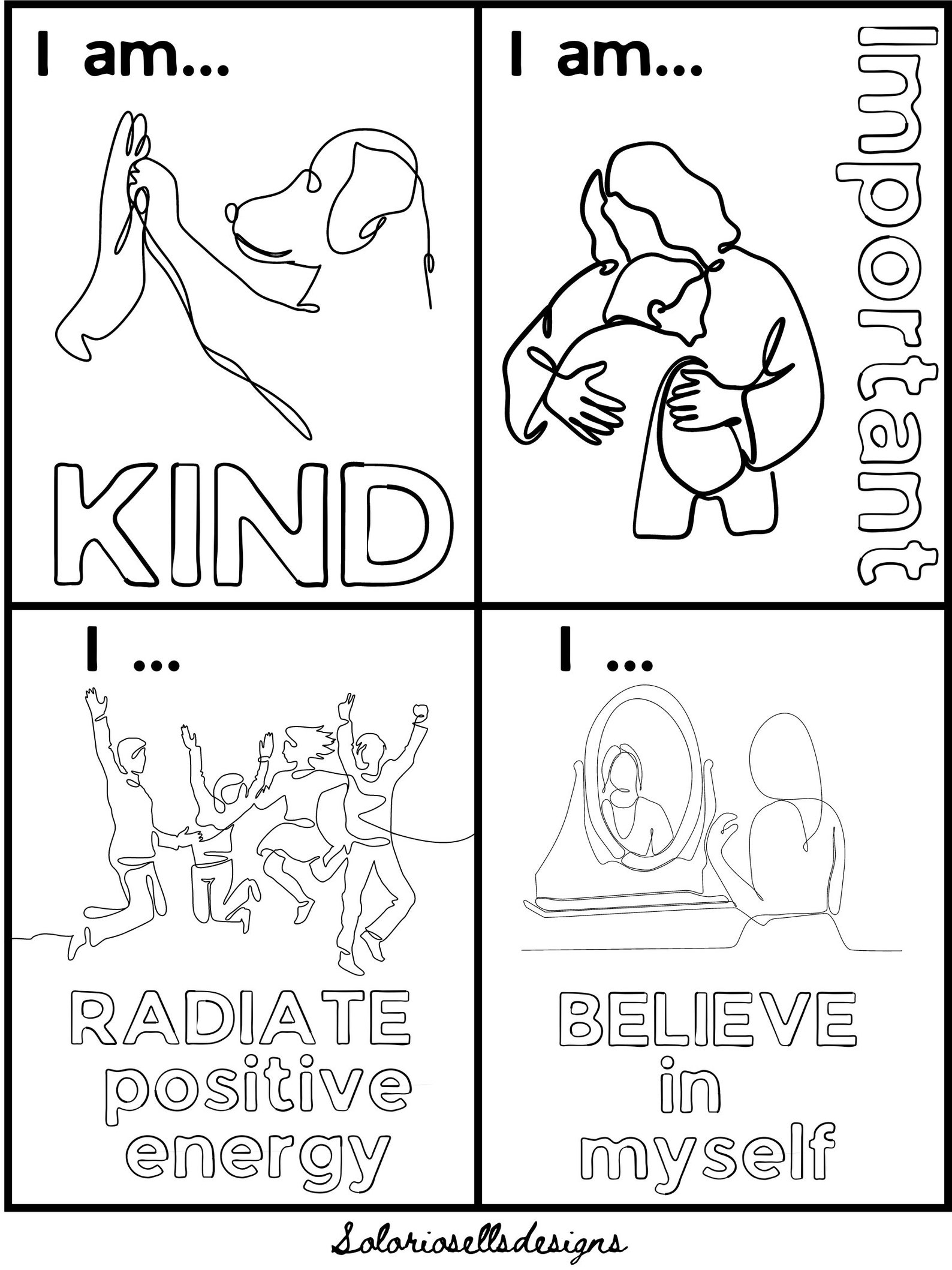 Printable Affirmation Color Pages - Etsy