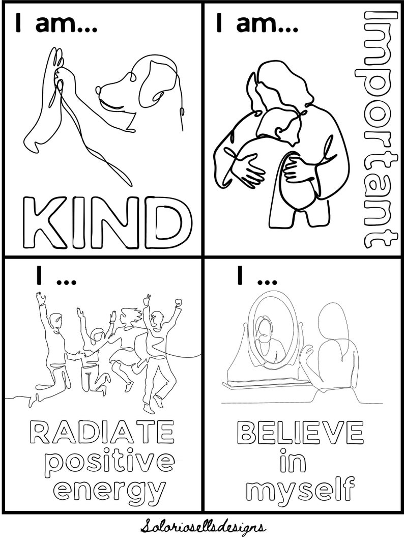 Printable Affirmation Color Pages - Etsy