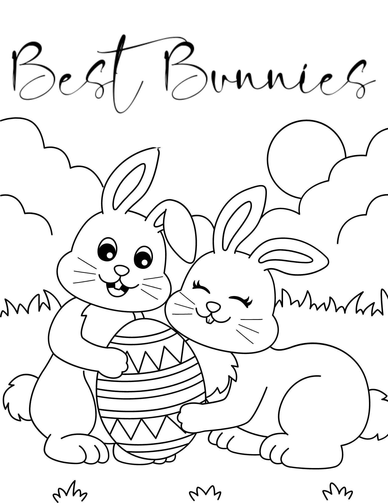 Best Bunnies Coloring Page - Etsy