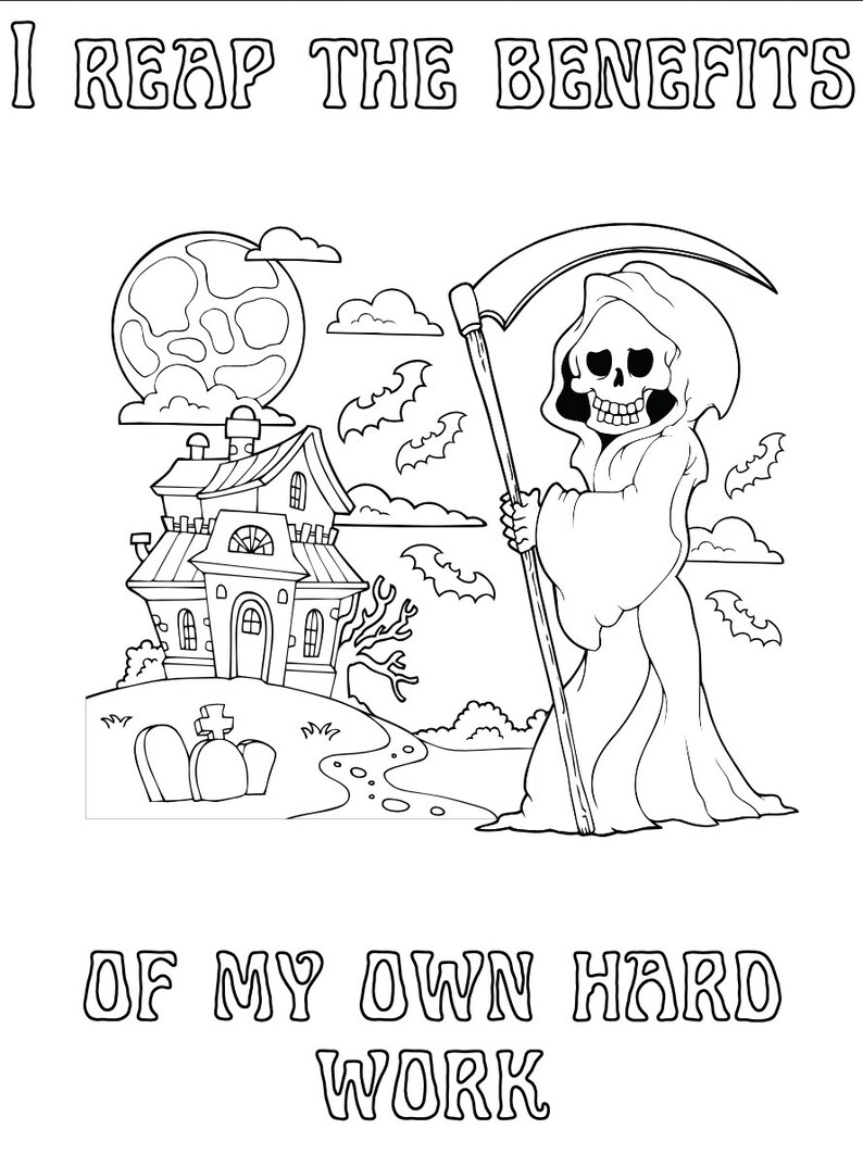 Halloween Coloring Pages - Affirmations - Etsy