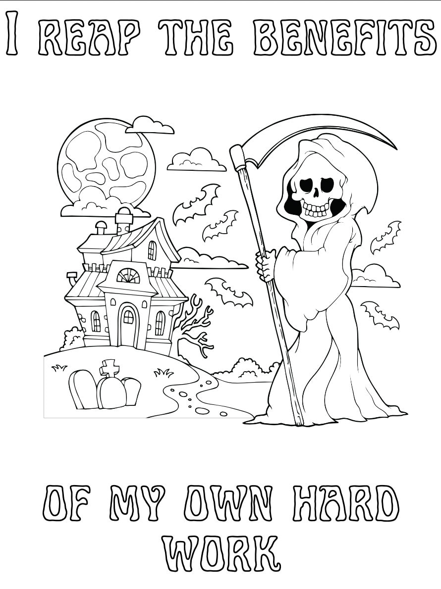 Halloween Coloring Pages - Affirmations - Etsy