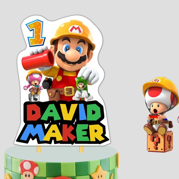 Super Mario Name Cake Topper - Etsy