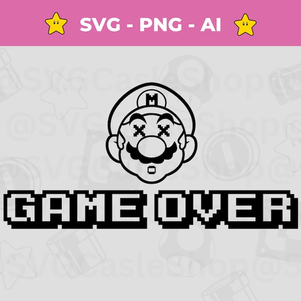 Mario Game Over Svg - Etsy