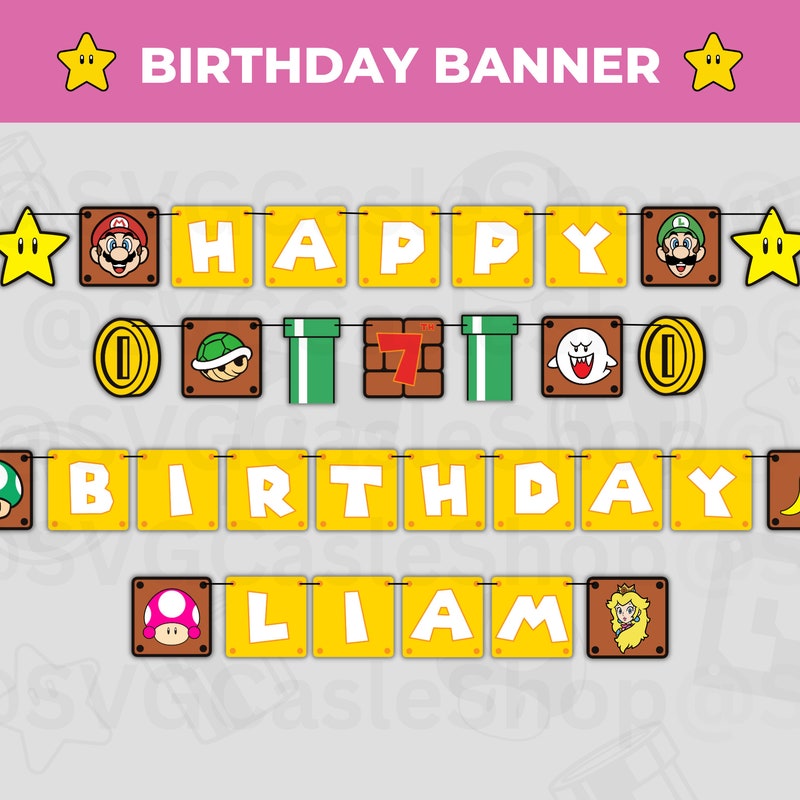 Mario Kart Banner - Etsy