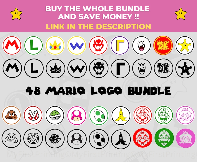 Bowser, Wario & Waluigi Logo SVG - Mario SVG Instant Download for ...