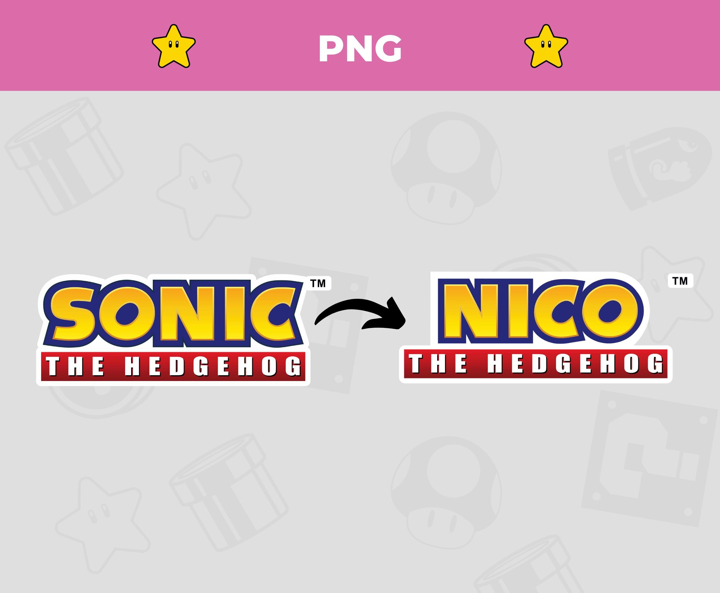 Custom Name Sonic the Hedgehog Birthday Logo: Cake Topper, T-shirt ...