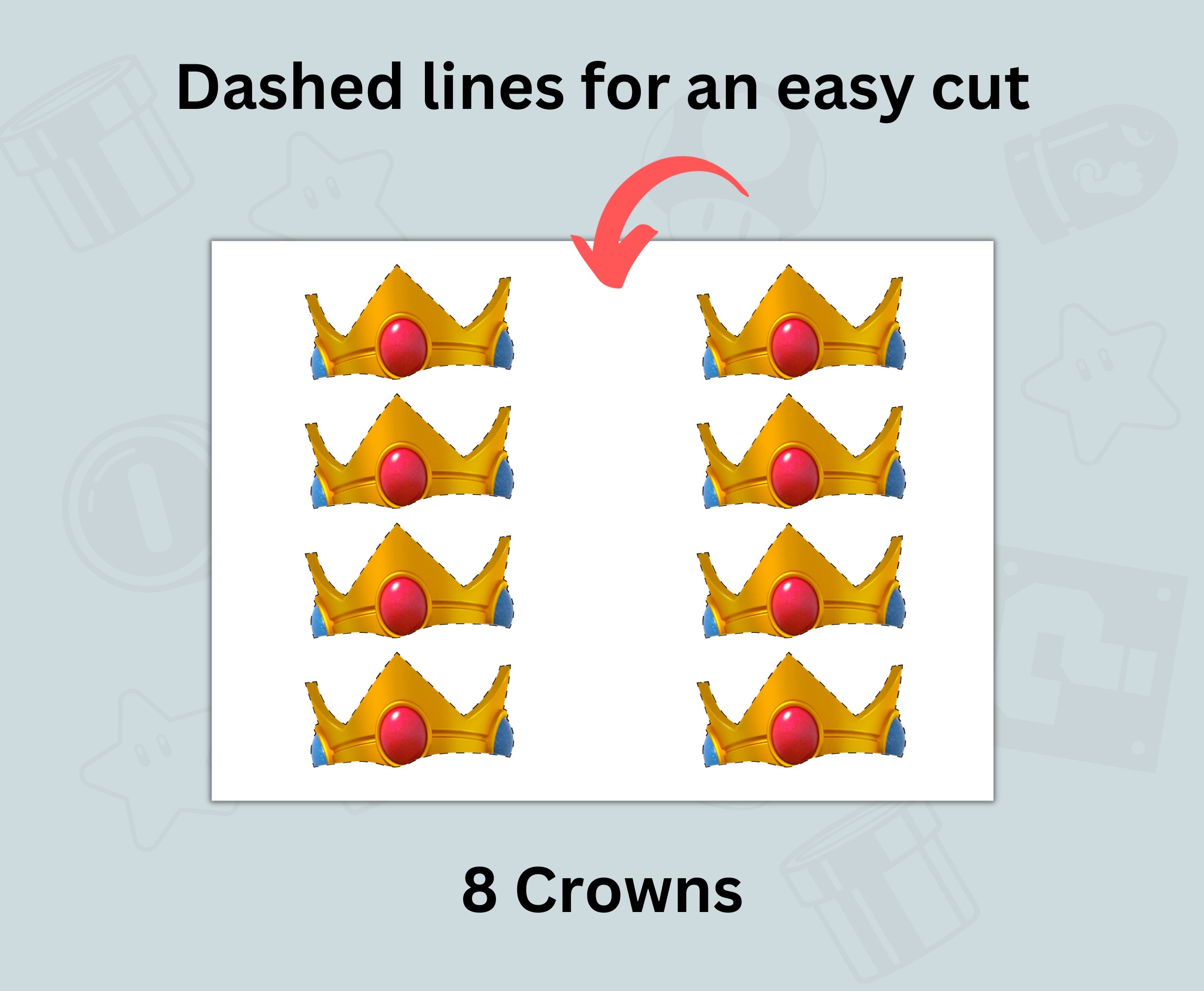 Printable Pin the Crown on Princess Peach Game - Princess Peach ...