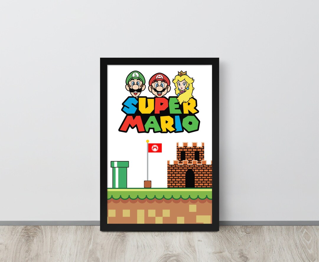 Personalized Super Mario Poster Name Design, Printable Room Decor Wall ...