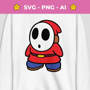 Shy Guy Svg Character PNG, Super Mario Vector, Instant Download ...