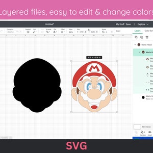 Digital Super Mario Face SVG Vector Cut File, Instant Download for ...