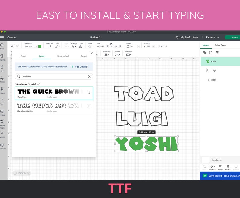 Mario Font SVG: Alphabet, Numbers, Installable TTF (digital Download ...