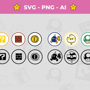 48 Mario Logos SVG Bundle - Craft Your Nintendo Wonderland - Instant ...