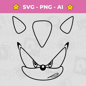 Shadow the Hedgehog Face SVG: Sonic Game Cut File (digital Download ...