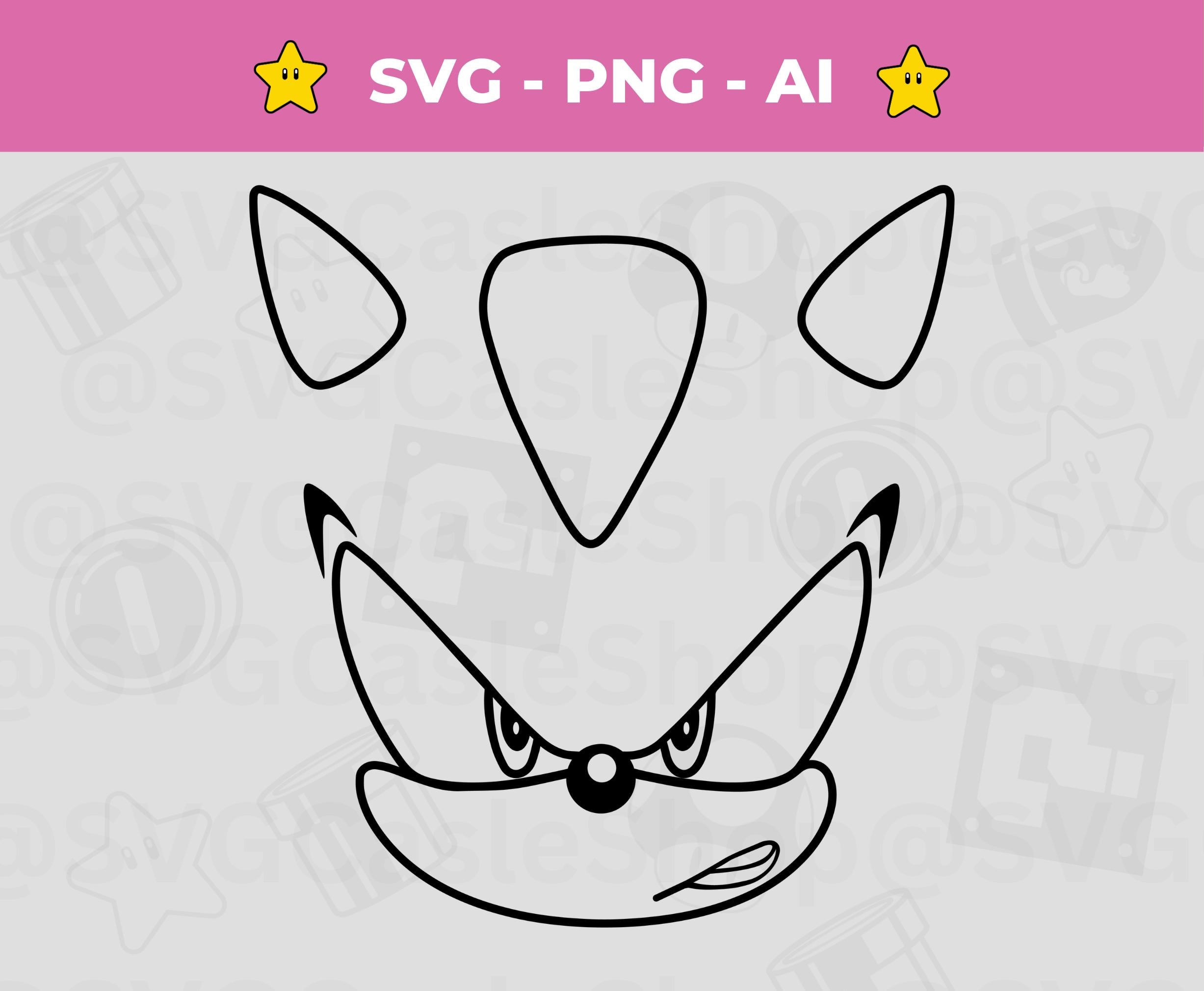 Shadow the Hedgehog Face SVG: Sonic Game Cut File (digital Download) - Etsy